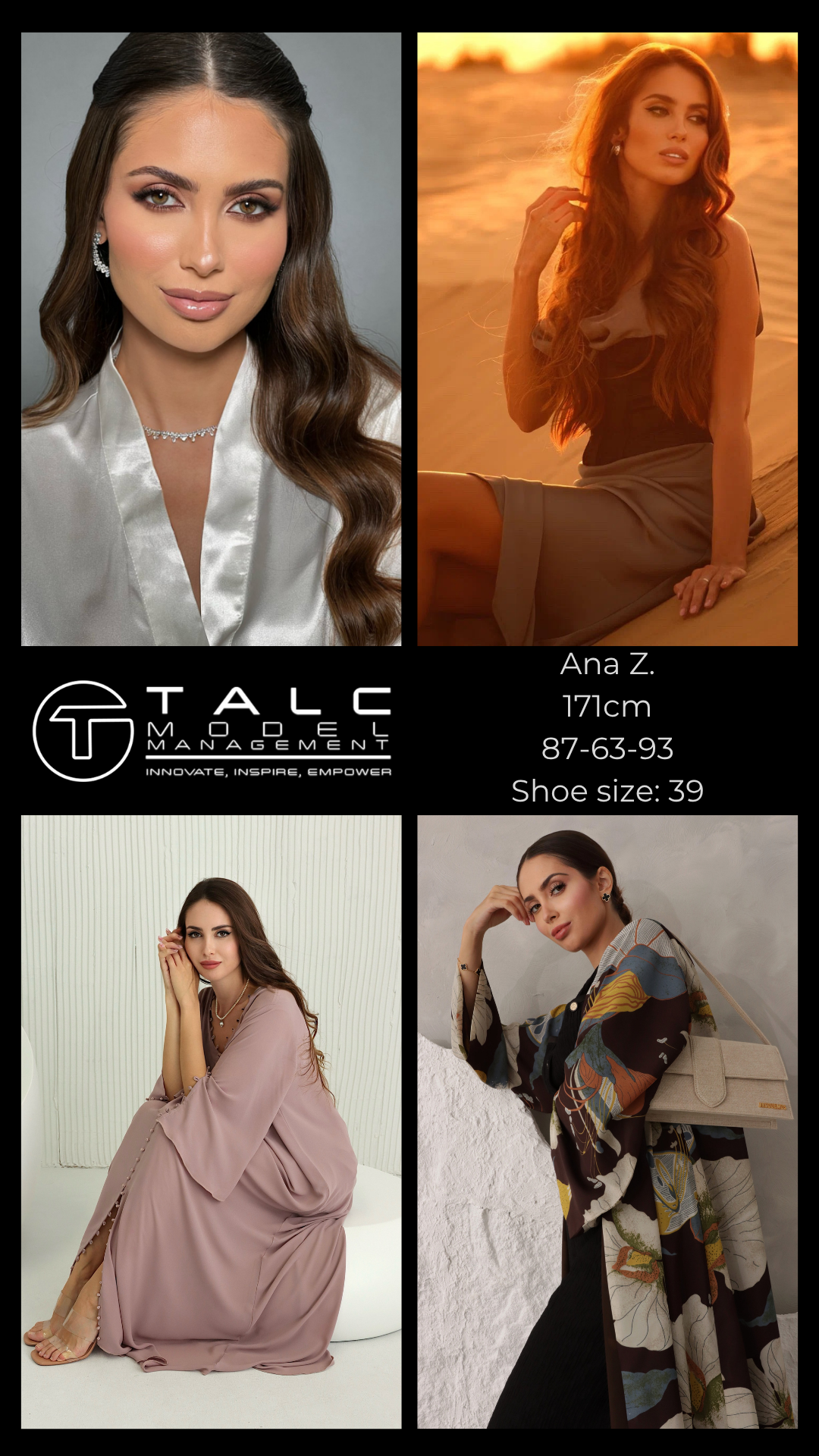 Ana Z-Comp card – July 2025 – Talc Model Management